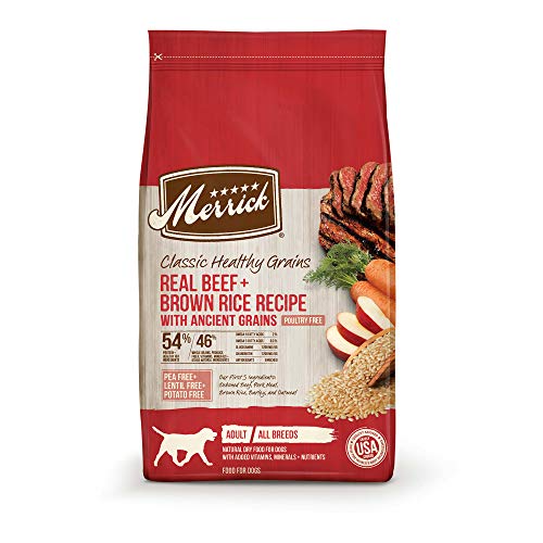 Merrick Classic Healthy Grains Real Beef & Brown Rice Recipe with Ancient Grains Dry Dog Food, 25 lbs.