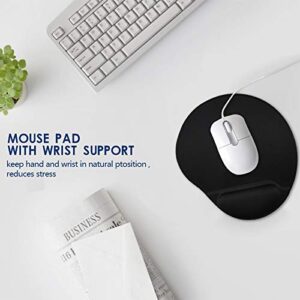 Ergonomic Mouse Pad with Superb Comfortable Wrist Rest Support Bar - Silicone Gel Mousepad with Non-Slip PU Base for Office, Home & Gaming