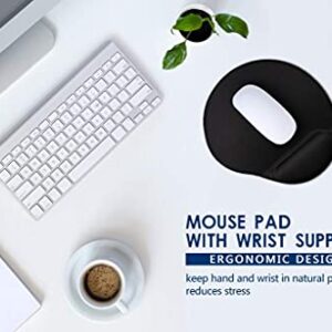 Ergonomic Mouse Pad with Superb Comfortable Wrist Rest Support Bar - Silicone Gel Mousepad with Non-Slip PU Base for Office, Home & Gaming