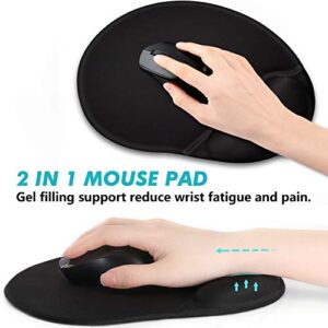 Ergonomic Mouse Pad with Superb Comfortable Wrist Rest Support Bar - Silicone Gel Mousepad with Non-Slip PU Base for Office, Home & Gaming