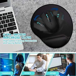 Ergonomic Mouse Pad with Superb Comfortable Wrist Rest Support Bar - Silicone Gel Mousepad with Non-Slip PU Base for Office, Home & Gaming