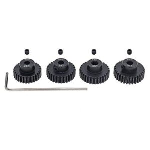 4pcs 48P Pinion Gear 3.175mm Set Hardened 28T 29T 30T 31T 48DP Pitch Gears RC Upgrade Part with Screwdriver