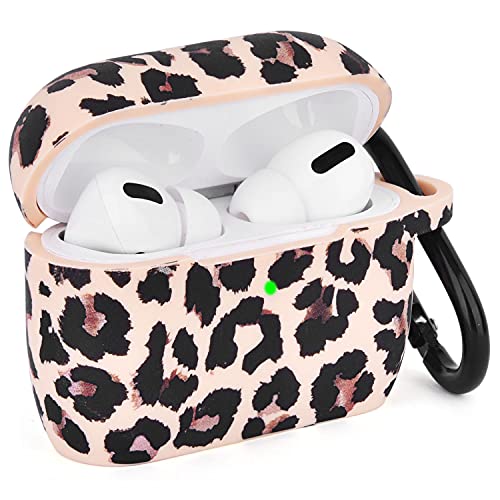 AIRSPO Silicone Cover Compatible AirPods Pro 1st Generation Case Floral Print Protective Case Skin for Apple Airpod Pro Charging Case 2019 LED Visible Shock-Absorbing Soft Slim Silicone Case