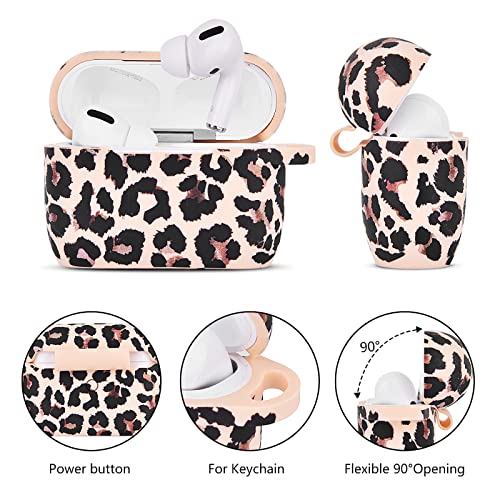 AIRSPO Silicone Cover Compatible AirPods Pro 1st Generation Case Floral Print Protective Case Skin for Apple Airpod Pro Charging Case 2019 LED Visible Shock-Absorbing Soft Slim Silicone Case