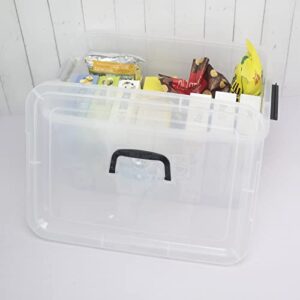 Ortodayes 18 Liter Clear Plastic Box with Lid, 4-pack Clear Storage Bins