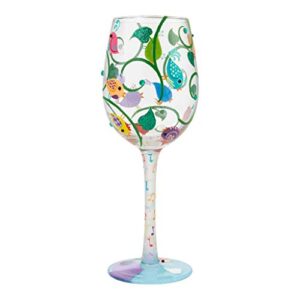 Enesco Lolita Wine Glass Song Birds, 15 ounces