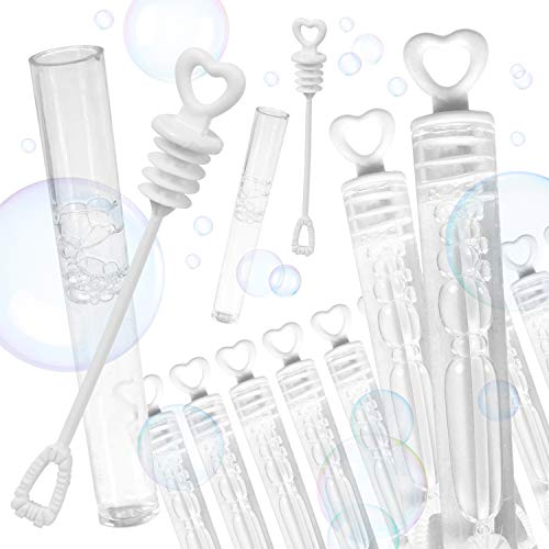 Narwhal Novelties 40 Count Mini Heart Bubble Wands – Great Wand Bubbles Party Favors for Weddings and Anniversaries