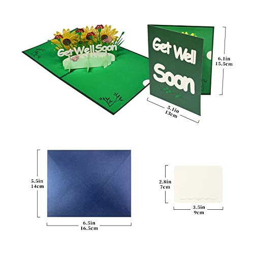 Magic Ants Pop Up Get Well Card, 3D Get Well Pop Up Card, Funny Postcards Pop Up Greeting Card for Patient, Pop Up Sympathy Card with Envelope