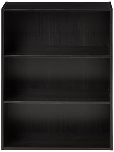 Furinno Pasir 3-Tier Open Shelf Bookcase, Espresso & Pasir 4-Tier Bookcase/Bookshelf/Storage Shelves, Espresso