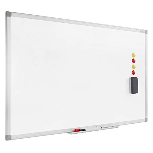 V VAB-PRO 24x36 inch Magnetic Dry Erase White Board w/ Pen Tray, Accessories & Installation Kit; Wall Mount, Aluminum Frame. for Office, Home and School- WYP1272436