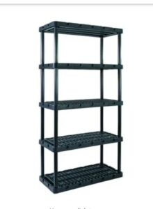 gracious living 5 shelf knect-a-shelf ventilated heavy duty storage unit 18 x 36 x 72 organizer system for home, garage, basement & laundry, black (2 pack)