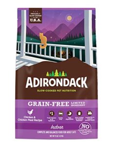 adirondack cat food made in usa [limited ingredient grain free cat food], indoor cat food dry, chicken and chicken meal recipe, 11 lb. bag