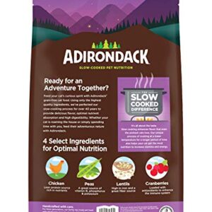 Adirondack Cat Food Made in USA [Limited Ingredient Grain Free Cat Food], Indoor Cat Food Dry, Chicken and Chicken Meal Recipe, 11 lb. Bag