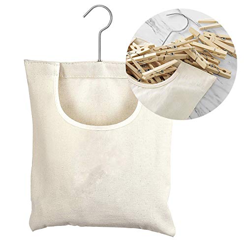 HelloCreate Outdoor Clothespin Storage Bag, Clothespin Storage Bag Hanging Laundry Clothes Pin Organizer