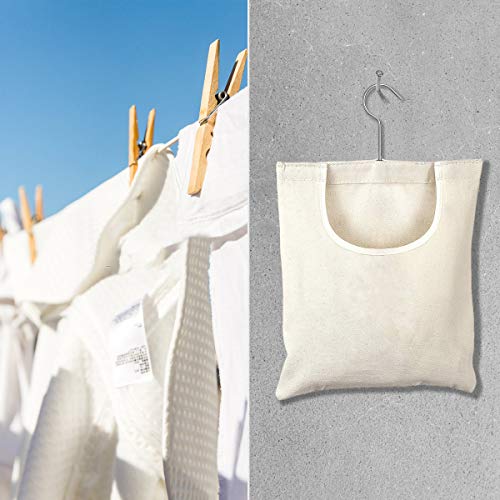 HelloCreate Outdoor Clothespin Storage Bag, Clothespin Storage Bag Hanging Laundry Clothes Pin Organizer