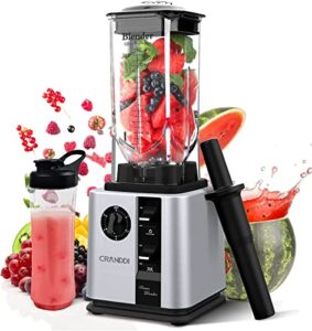 cranddi unique commercial blenders with 1800 watt and 80oz bpa-free container, professional high-speed countertop blenders for smoothies,self-cleaning,k95 new silver