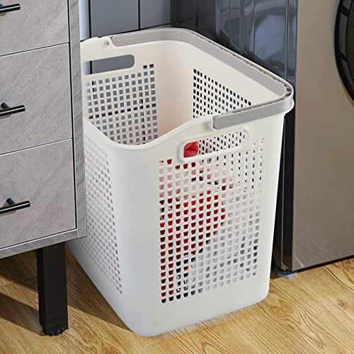 Neadas 42 L Plastic Laundry Hamper with Handle, Large Plastic Storage Basket, 4 Pack