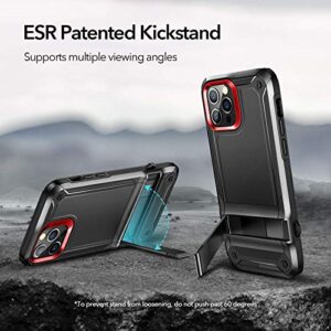 ESR [Military Grade Tested [10FT Shockproof] Compatible with iPhone 12 Case/iPhone 12 Pro Case (2020) [Heavy Duty Protection] [Vertical/Horizontal Stand] Rugged Case, for 6.1-Inch - Black