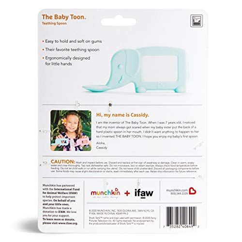 Munchkin® The Baby Toon™ Silicone Teether Spoon, Elephant, Mint (As Seen On Shark Tank)