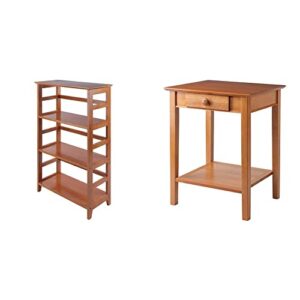 winsome wood studio shelving, honey & studio home office, honey