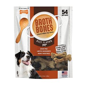 nylabone beef broth bones dog treats (net 54count), 2.38 lb