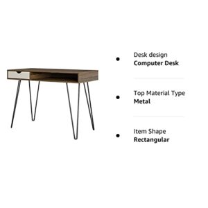 Novogratz Concord Computer Desk with Storage, Brown Oak/Gray