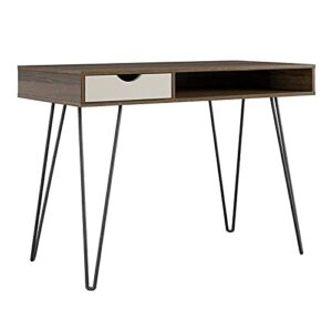 Novogratz Concord Computer Desk with Storage, Brown Oak/Gray