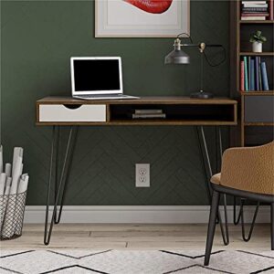 Novogratz Concord Computer Desk with Storage, Brown Oak/Gray