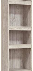 Signature Design by Ashley Willowton Coastal Entertainment Center Pier Bookcase with 3 Adjustable Shelves, Whitewash