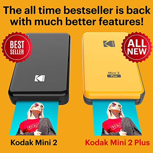 KODAK All-New Mini 2 Plus Bluetooth Portable Photo Printer with 4Pass Technology - Yellow