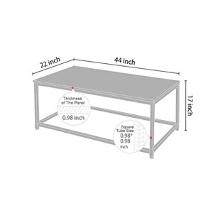 AZL1 Life Concept Coffee Table with Metal Frame,Clean, contemporary design meets rustic industrial style，for living room, office, Dark Brown/Black