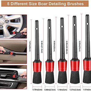 Nolimas 12Pcs Car Wheel & Tire Brush Kit,Including 17inch Long Wheel Brush,Short Handle Tire Brush,5pcs Detailing Brushes Kit & 3pcs Wire Brushes for Cleaning Car Wheels & Interior Exterior