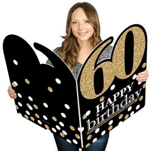 big dot of happiness adult 60th birthday - gold - happy birthday giant greeting card - big shaped jumborific card - 16.5 x 22 inches