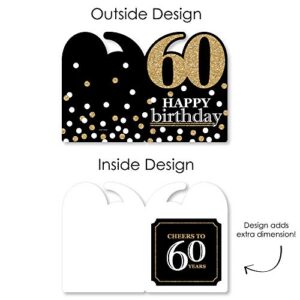 Big Dot of Happiness Adult 60th Birthday - Gold - Happy Birthday Giant Greeting Card - Big Shaped Jumborific Card - 16.5 x 22 inches