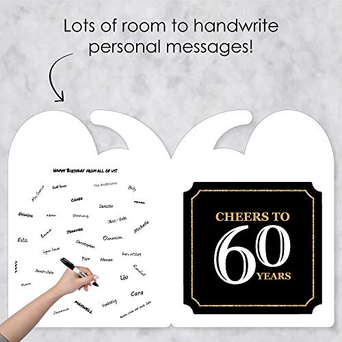 Big Dot of Happiness Adult 60th Birthday - Gold - Happy Birthday Giant Greeting Card - Big Shaped Jumborific Card - 16.5 x 22 inches