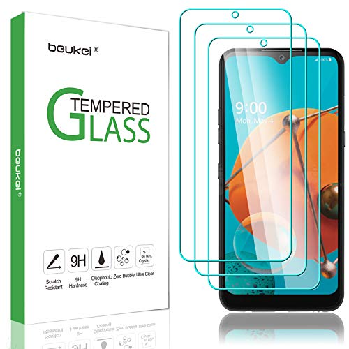 beukei (3 Pack) Compatible for LG K51 Screen Protector Tempered Glass, for LG Q51/ LG Reflect Screen Protector, Anti Scratch, Bubble Free