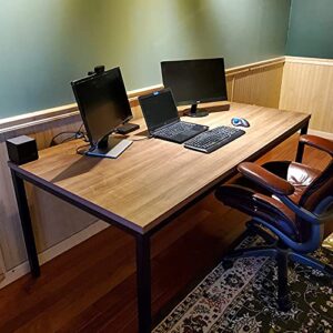 biboc computer desk computer table/dining table meeting desk 30x60 inch desk,modern simple style desk,office desk sturdy writing workstation for home office-walnut