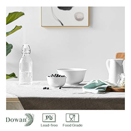 DOWAN Cereal Bowl, 10 Ounces White Cereal Bowls Set of 6, Classic Round Style Soup Bowls for Kitchen