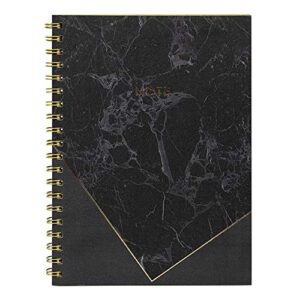 jessydream hardcover notebook,marble spiral journal notebook, 7.52”x10.3”, 160 pages thick college ruled paper, double wire-o (black)