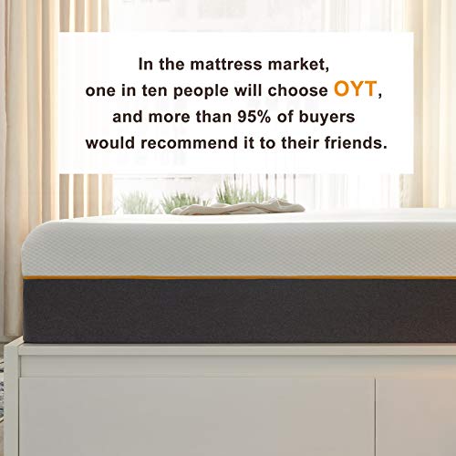 OYT Queen Size Mattress, 10" Inch Gel Memory Foam Queen Bed Mattress in a Box with CertiPUR-US Certified Foam for Sleep Supportive & Pressure Relief,Cloud-Like Experience