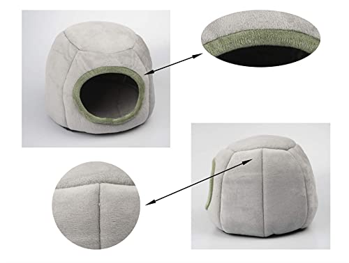 Guinea Pig Cave Beds, Cozy House Bedding for Rats Chinchilla Degu Ferrets Hedgehog Sugar Glider, Pumpkin Shaped Small Pet House (Gray)…