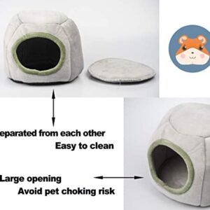 Guinea Pig Cave Beds, Cozy House Bedding for Rats Chinchilla Degu Ferrets Hedgehog Sugar Glider, Pumpkin Shaped Small Pet House (Gray)…