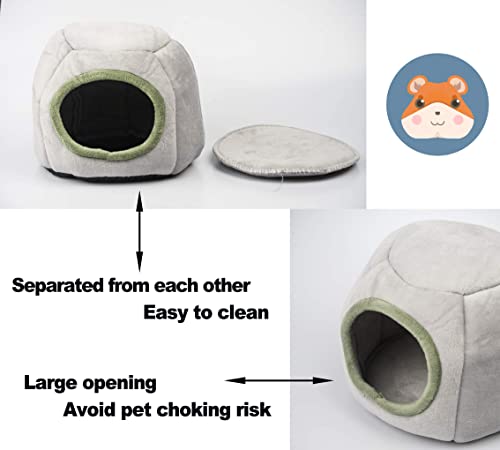 Guinea Pig Cave Beds, Cozy House Bedding for Rats Chinchilla Degu Ferrets Hedgehog Sugar Glider, Pumpkin Shaped Small Pet House (Gray)…