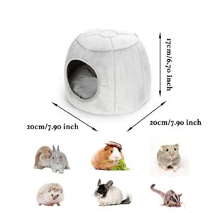 Guinea Pig Cave Beds, Cozy House Bedding for Rats Chinchilla Degu Ferrets Hedgehog Sugar Glider, Pumpkin Shaped Small Pet House (Gray)…