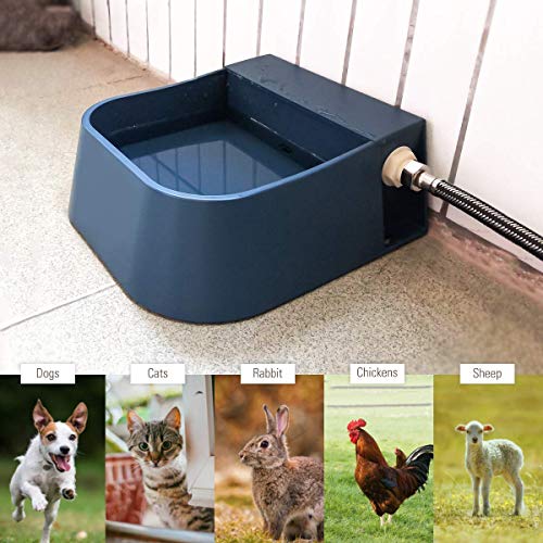 NAMSAN Auto Fill Water Bowl 2L Automatic Dog Water Dispenser Outdoor/Indoor Livestock Waterer Float Valve Water Feeder for Dog Cat Chicken