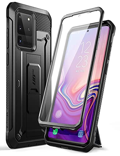 SUPCASE UB Pro Series Designed for Samsung Galaxy S20 Ultra 5G Case, Built-in Screen Protector with Full-Body Rugged Holster & Kickstand for Galaxy S20 Ultra (2020 Release) (Black)