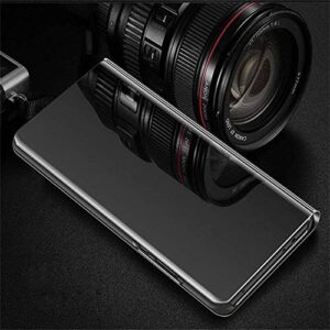 Asdsinfor Huawei P40 Lite Case Slim Stylish Luxury Make Up Mirror Case Multi-Function Flip with Stand Case Cover for Huawei P40 Lite/Nova 6 SE/Nova 7i Mirror PU Black QH