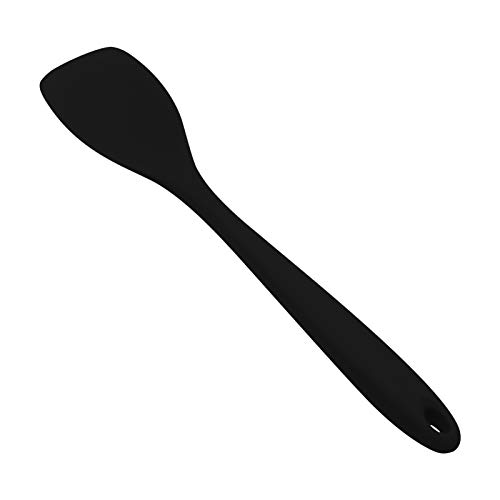 KUFUNG Silicone Spatula Spoon, BPA Free & Food Grade, High Heat Resistant to 480°F, Mix Thick Batters, Scrape Sauces, Stir Pasta & More(Black, Spoon)