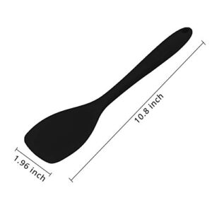 KUFUNG Silicone Spatula Spoon, BPA Free & Food Grade, High Heat Resistant to 480°F, Mix Thick Batters, Scrape Sauces, Stir Pasta & More(Black, Spoon)