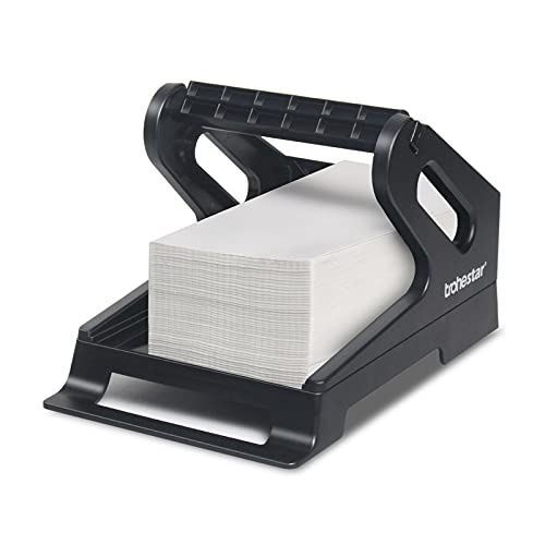 Trohestar Thermal Label Holder for Rolls and Fanfold Labels Work with Desktop Label Printer (Black)